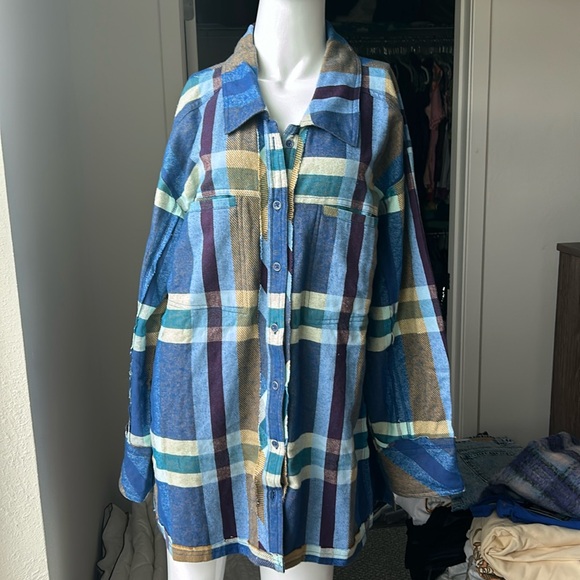We The Free | Tops | We The Free Izzy Cargo Oversized Plaid Flannel ...
